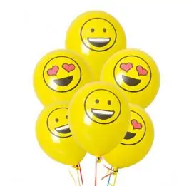 Gumeni baloni Smiley žuti Festo 8 kom