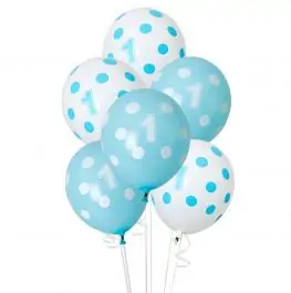 Gumeni baloni za dečake 1 rodjendan Festa 8 kom