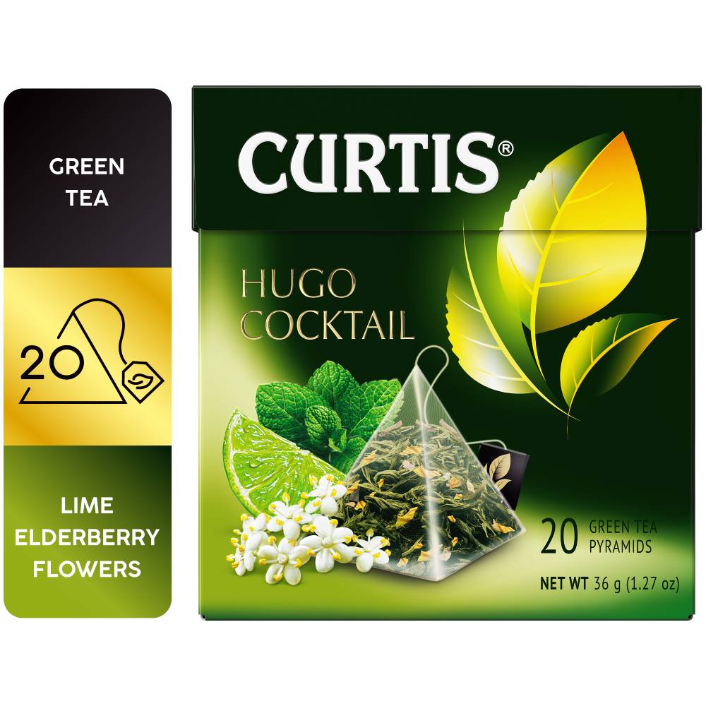 CURTIS Hugo Cocktail - Zeleni čaj sa mentom, korom citrusa, laticama cveća i aromom limete i cveta zove