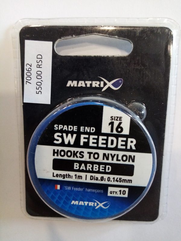 MATRIX SW FEEDER HOOKS TO NYLON SIZE 16/0.145mm/1m