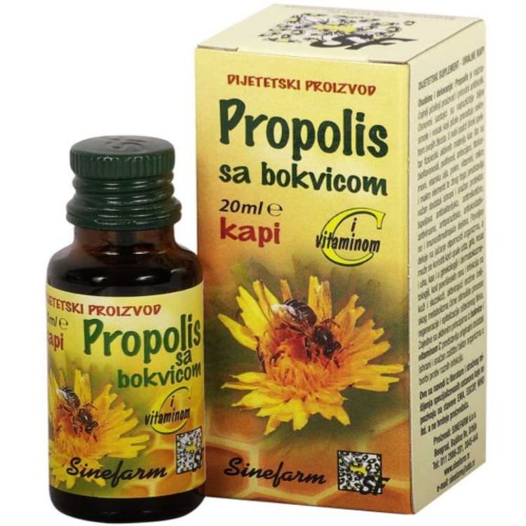 Sinefarm Propolis kapi sa bokvicom i vitaminom C 20ml