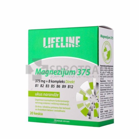 Lifeline Magnezijum 375mg + B-complex kesice