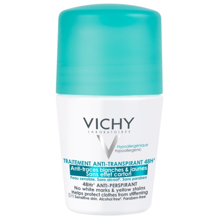 VICHY DÉODORANT Roll-on dezodorans za regulaciju prekomernog znojenja do 48h bez belih tragova i žutih fleka 50ml