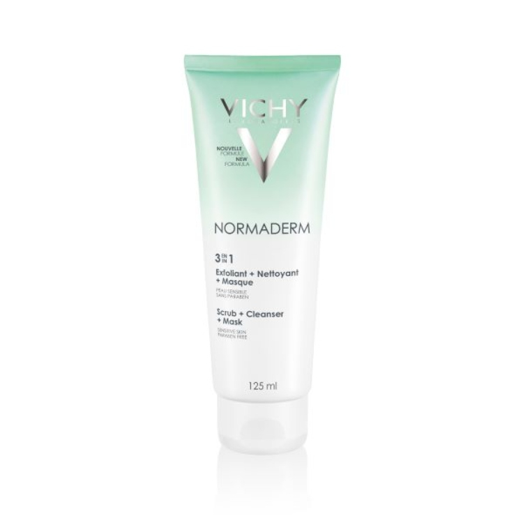 VICHY NORMADERM 3 u 1 nega za kožu sklonu aknama - krema za čišćenje lica, piling, maska 125ml