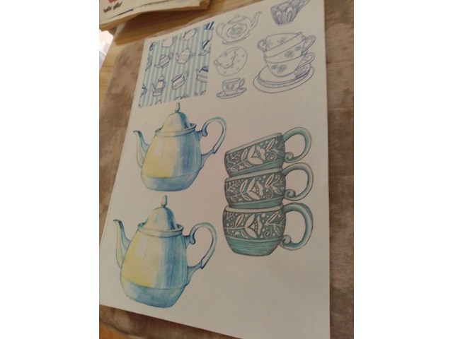 Isečak iz časopisa Dekupaž. Tea time 2