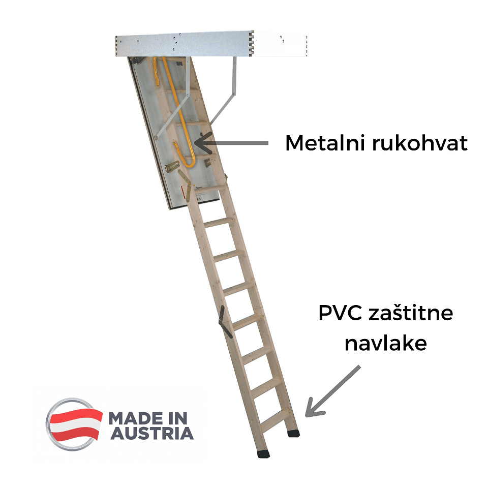 Drvene tavanske merdevine Praktik PLUS 70 x 140 cm
