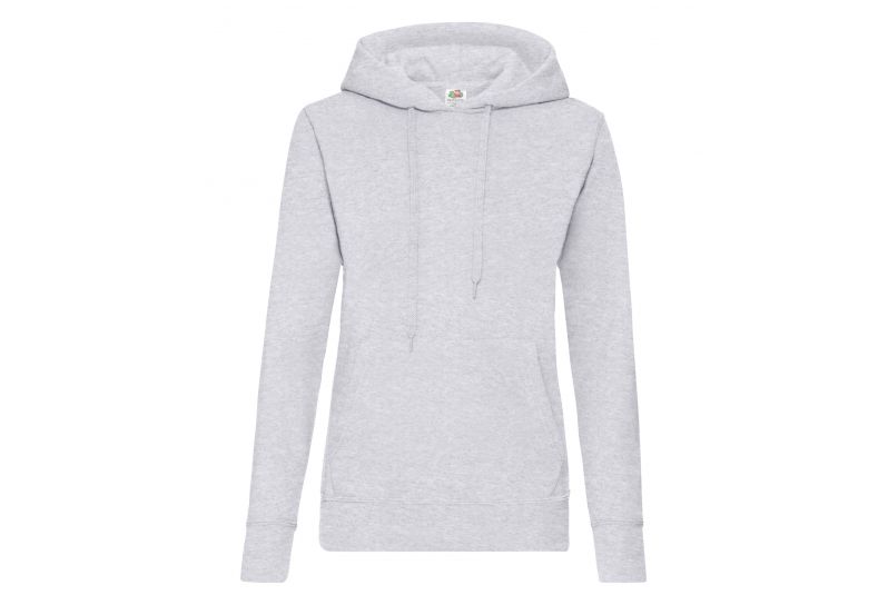 Fruit Of The Loom, Ladies Classic Hooded Sweat, duks sa kapuljačom za žene, pepeljasto siva, M