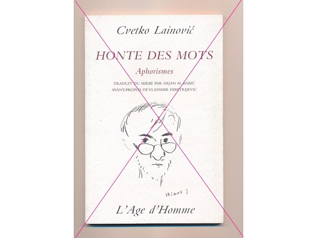 CVETKO LAINOVIC, retka knjiga aforizama na francuskom,