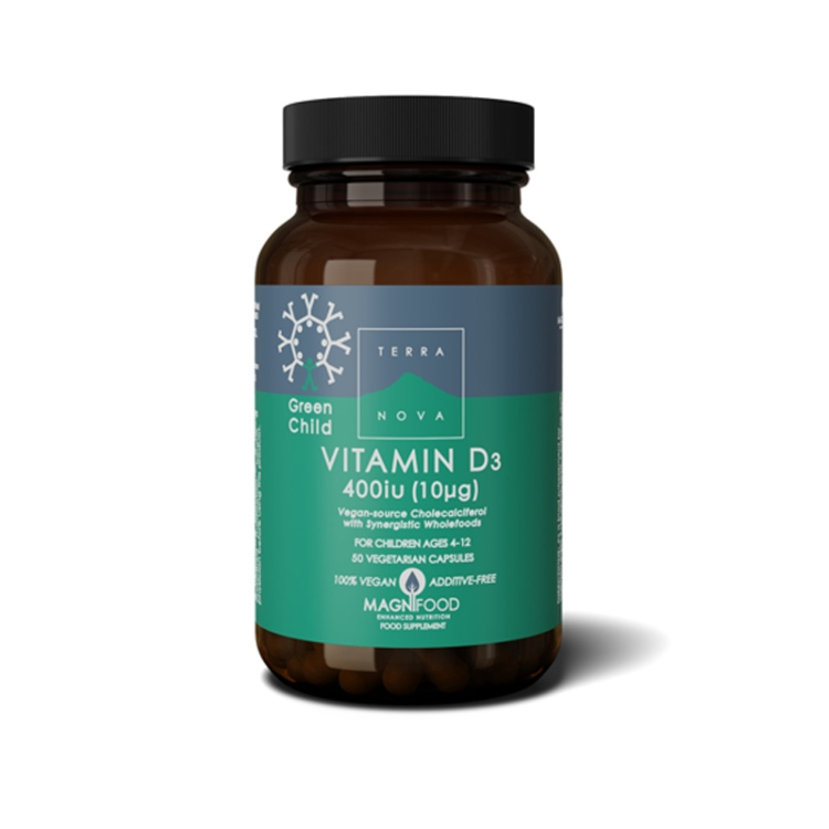 Terranova Green Child Vitamin D3 za decu 400 IU 50 kapsula