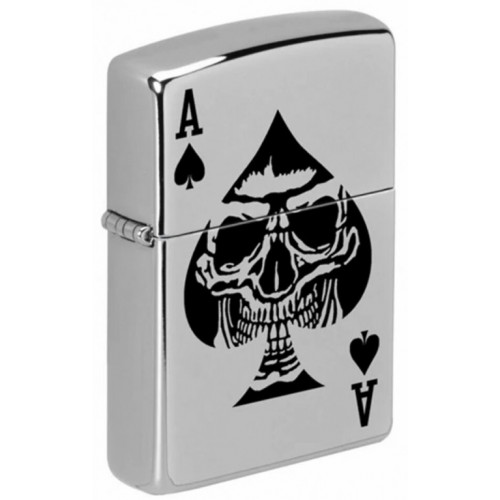 Upaljač Zippo Satin Chrome Ace of Spades