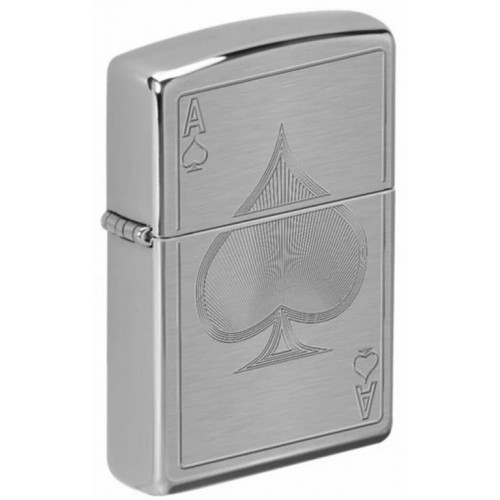 Upaljač Zippo Brushed Chrome Ace of Spades