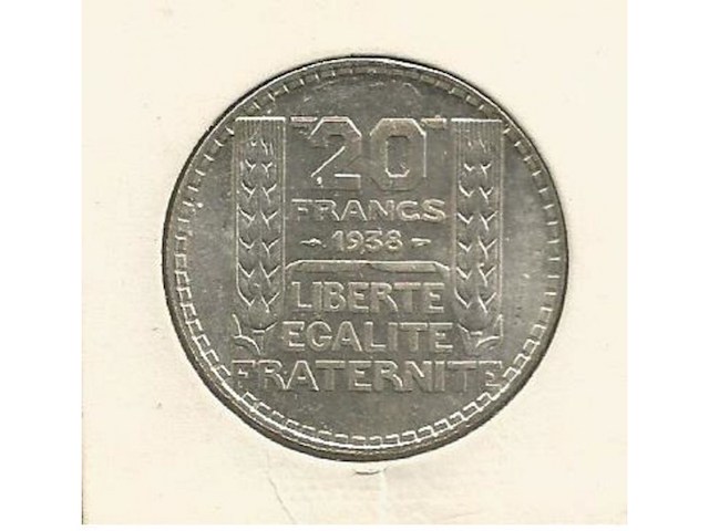 d0 Francuska 20 franaka 1938. Ag srebro