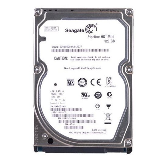 Seagate HDD 2.5" 320GB ST9320328CS 5400RPM 8MB SATA 9,5mm