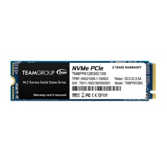 TeamGroup M.2 2280 128GB MP33 SSD PCIe Gen3 x4, NVM Express, 1500/500MB/s TM8FP6128G0C101