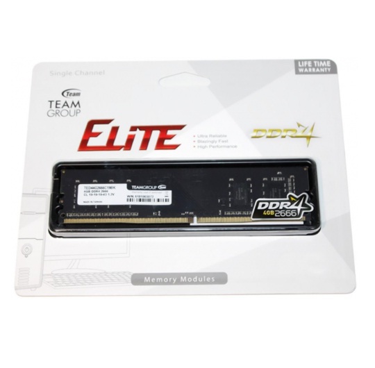 TeamGroup DDR4 TEAM ELITE UD-D4 4GB 2666MHZ 1,2V 19-19-19-43 TED44G2666C1901