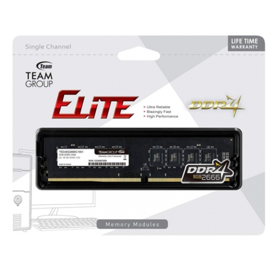 TeamGroup DDR4 TEAM ELITE UD-D4 8GB 2666MHZ 1,2V 19-19-19-43 TED48G2666C1901 (3225)