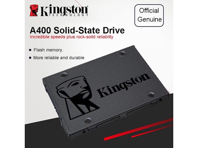 KINGSTON A400 240G SSD, 2.5” 7mm, SATA 6 Gb/s