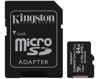 KINGSTON A1 MicroSDXC 64GB 100R class 10 SDCS2/64GB + adapter