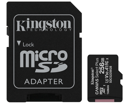 KINGSTON A1 MicroSDXC 256GB 100R class 10 SDCS2/256GB + adapter