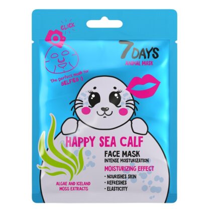 Sheet maska za dubinsku hidrataciju lica 7DAYS Animal Mask Happy Sea Calf 28g
