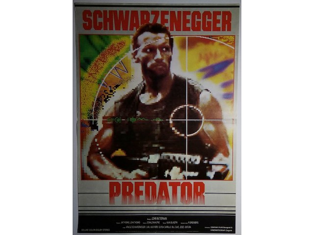 PREDATOR (1987) Arnold Schwarzenegger FILMSKI PLAKAT