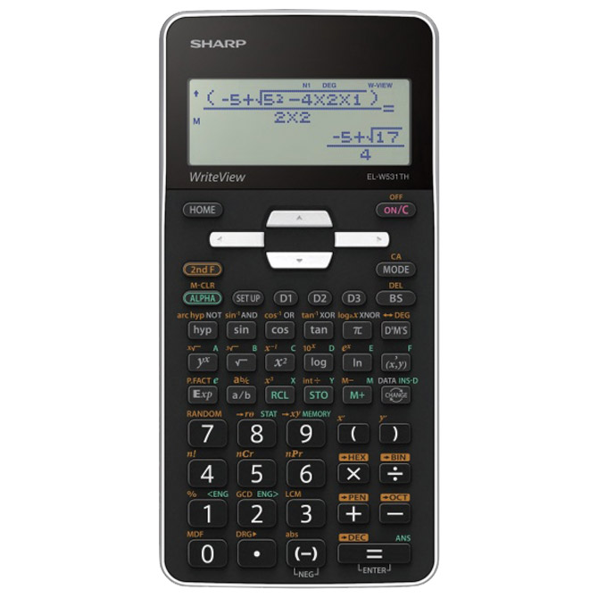 Kalkulator tehnički 16mesta 422 funkcije Sharp EL-W531TH-WH crno beli blister