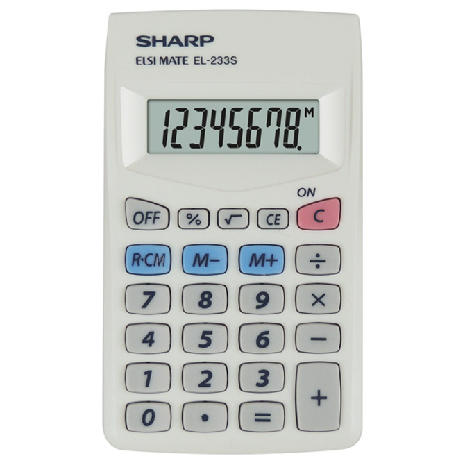 Kalkulator džepni 8mesta Sharp EL-233S beli blister