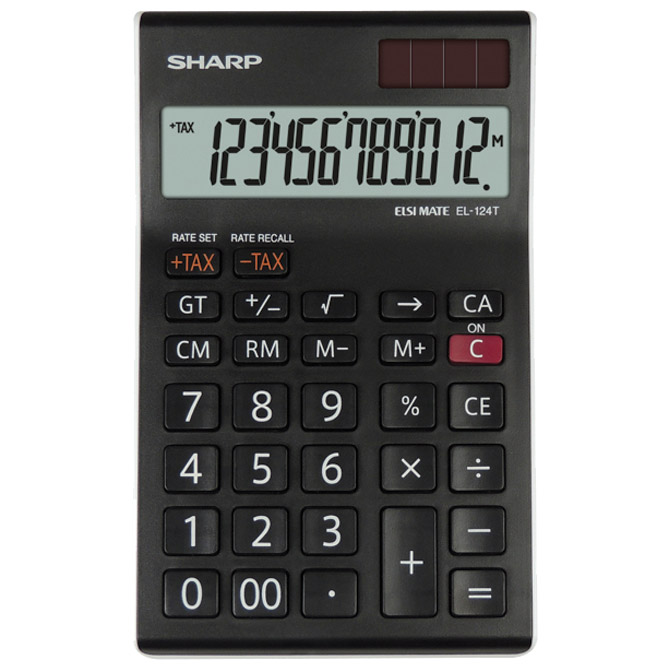 Kalkulator komercijalni 12mesta Sharp EL-124T-WH crno beli blister