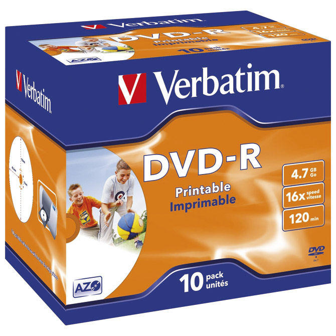 DVD-R 4,7/120 16x JC printable Verbatim 43521