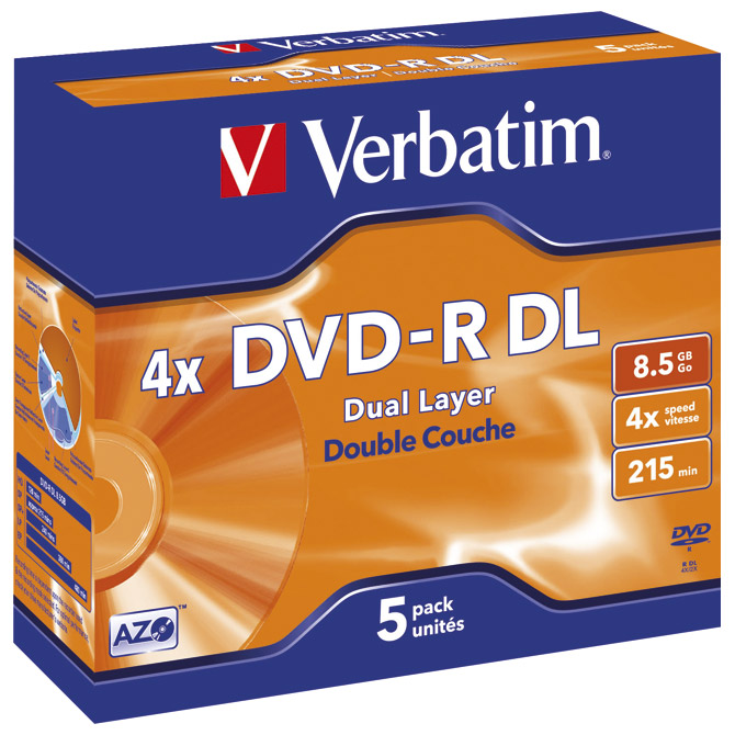 DVD-R DL 8,5/215 4x JC Mat Silver Verbatim 43543