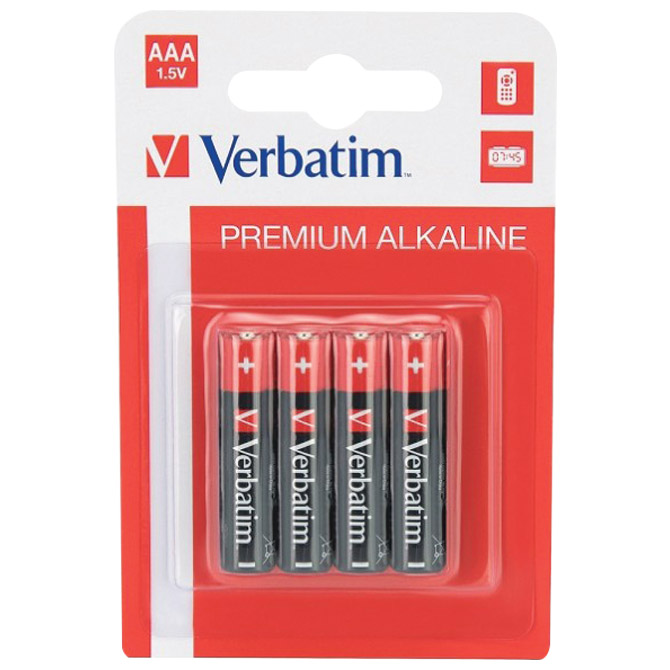 Baterija alkalna 1,5V AAA pk4 Verbatim 49920 LR3 blister