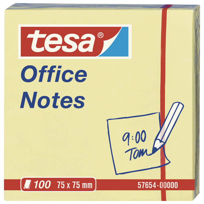 Blok samolepljiv 75x75mm 100L Office Notes Tesa 57654 žuti