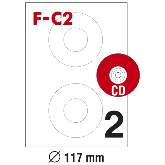 Etikete ILK za CD/DVD fi-117mm pk100L Fornax F-C2