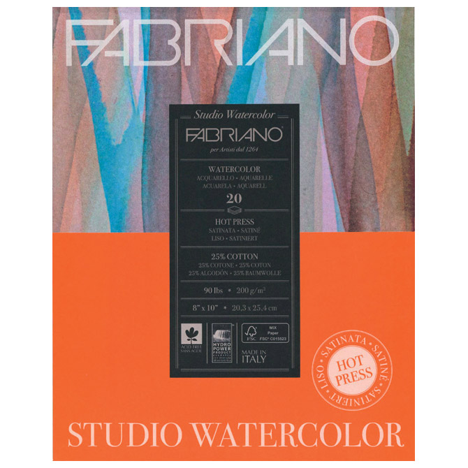 Blok Studio Watercolour 28x35,6cm 75L 200g (hot pressed/grana satinata) Fabriano 19752005