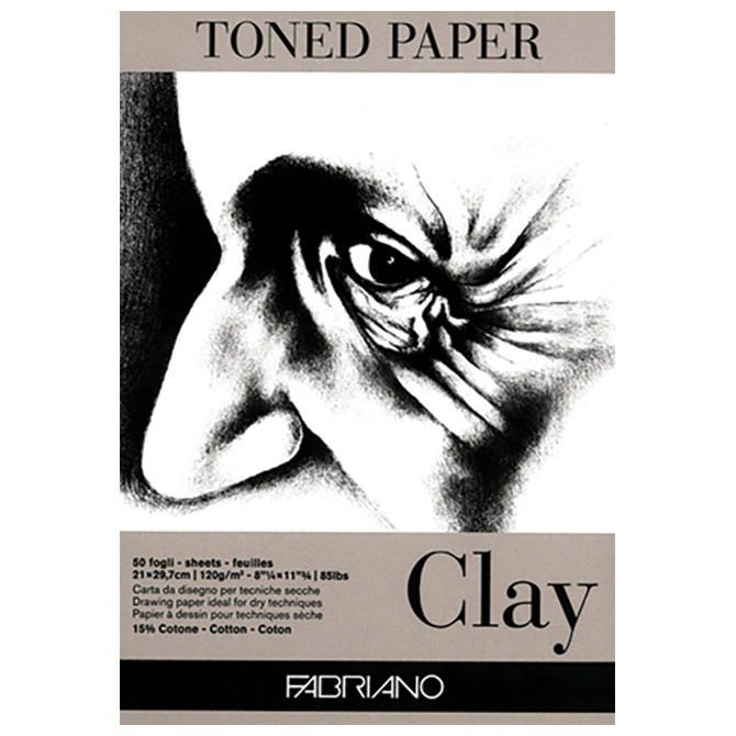 Blok Toned Paper Clay 21x29,7cm 50L 120g Fabriano 19100497 sivi