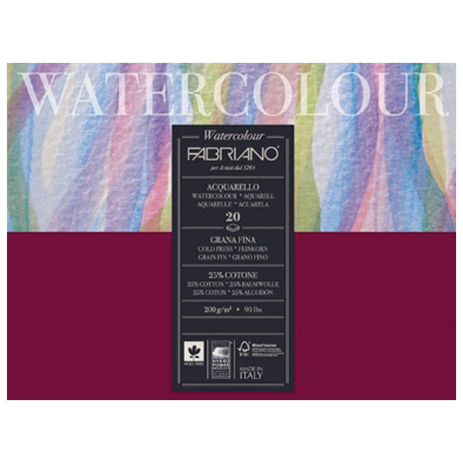 Blok Watercolour 18x24cm 20L 200g (cold pressed/grana fina) Fabriano 72611824