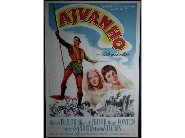 AJVANHO (1952) Elizabet Tejlor FILMSKI PLAKAT