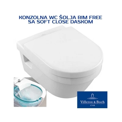 VILLEROY & BOCH ARCHITECTURA KONZOLNA WC ŠOLJA RIM FREE 5684 HR 01