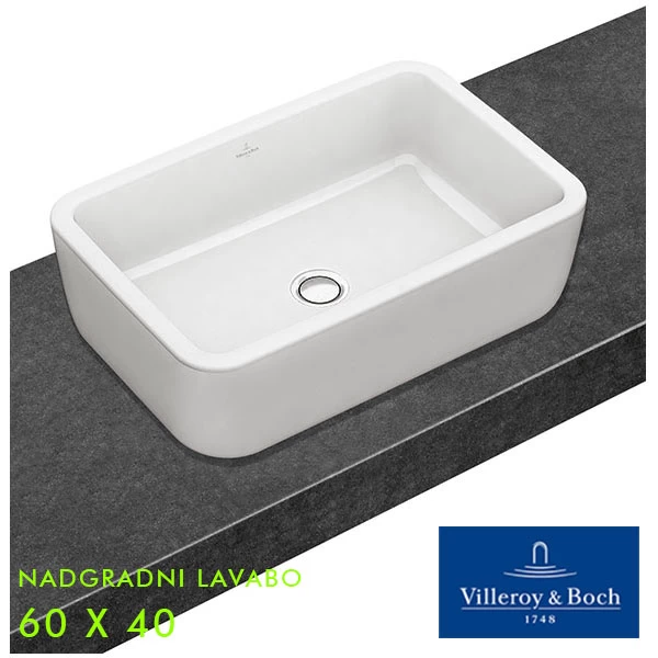 VILLEROY & BOCH ARCHITECTURA NADGRADNI LAVABO BEZ PRELIVA 600X400 4127 61 01