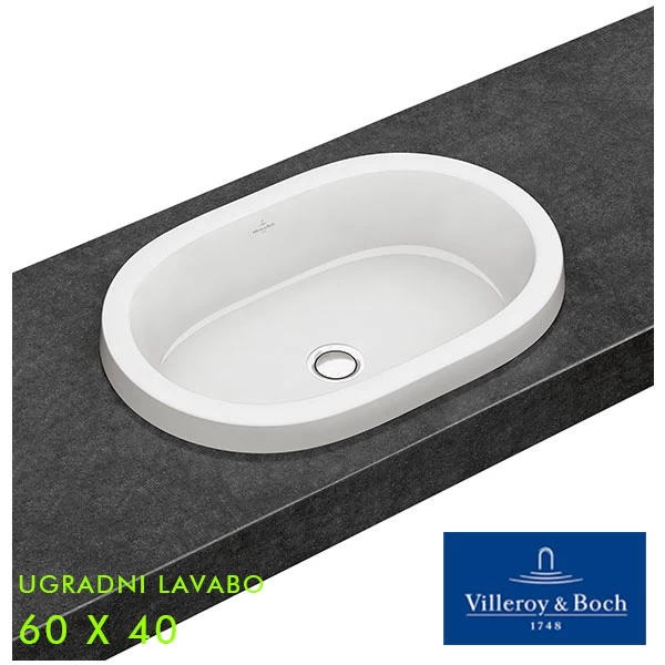 VILLEROY & BOCH ARCHITECTURA UGRADNI LAVABO SA PRELIVOM 600X400 4166 60 01