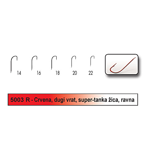 5003 R (7032RD)- Crvena, dugi vrat, super-tanka žica, ravna