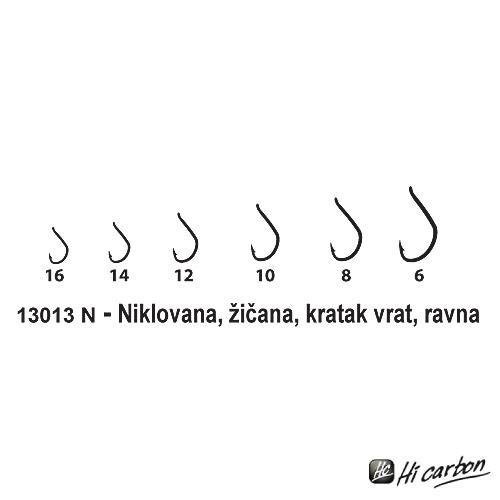 13013 N – Niklovana, žičana, kratak vrat, ravna