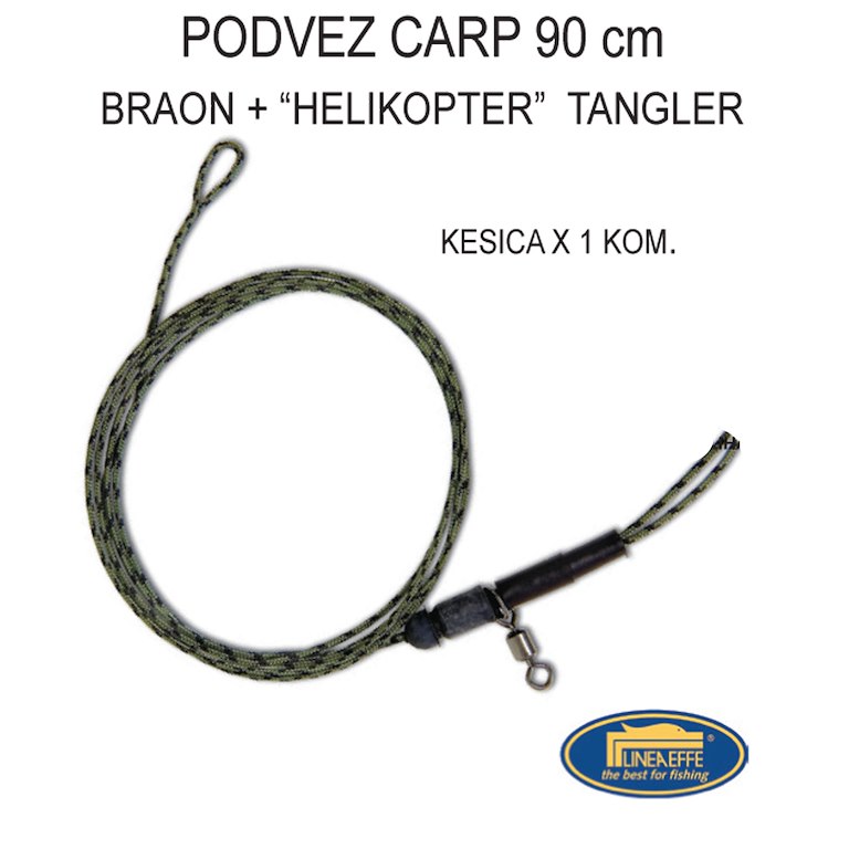 PODVEZ carp 90 cm braon + ” HELIKOPTER” tangler