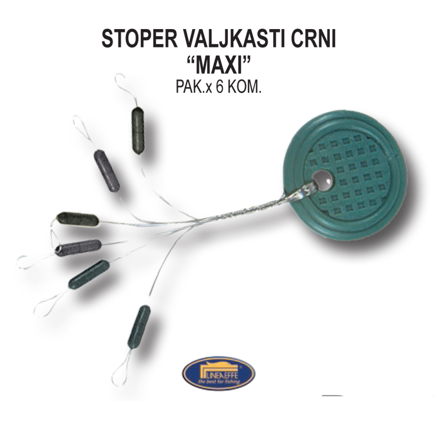 Stoper valjkasti crni “MAXI” pak. 6 kom.