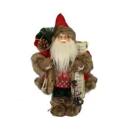 Deda Mraz sa fenjerom i džakom crveni 30 cm