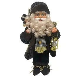 Deda Mraz sa fenjerom crni 45 cm
