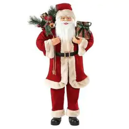 Deda Mraz crveni sa poklonom i vrećom 90 cm