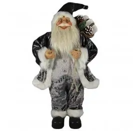 Deda Mraz sa džakom i tablicom ljubičasto-siva 150 cm
