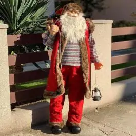 Deda Mraz crveni sa fenjerom i džakom 150 cm