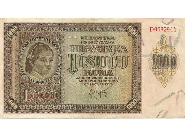 Hrvatska 1000 kuna 1941.